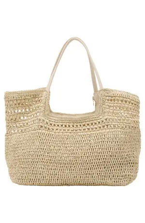 REISS Evelyn Raffia-effect Tote