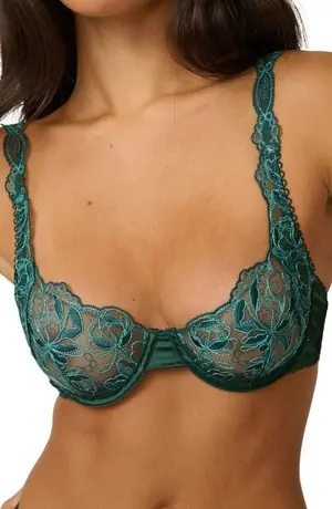KAT THE LABEL Darling Underwire Bra - Emerald