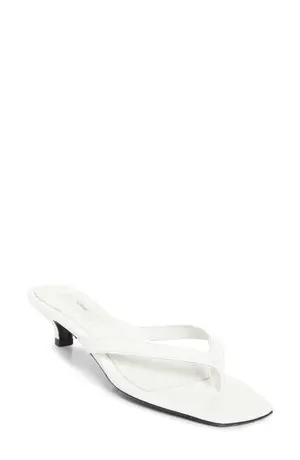TOTEME Croc Embossed Kitten Heel Flip Flop - White