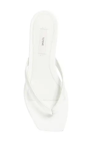 TOTEME Croc Embossed Kitten Heel Flip Flop - White