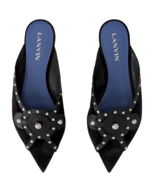 LANVIN Eclipse Arch Flat Mule - Black