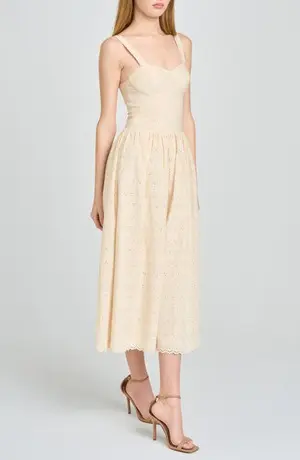 WAYF Lillian Eyelet Cotton Midi Dress
