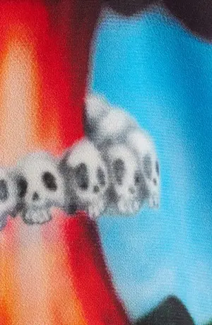 BRAIN DEAD Explosion Graphic Button-up Shirt - Blue Multi
