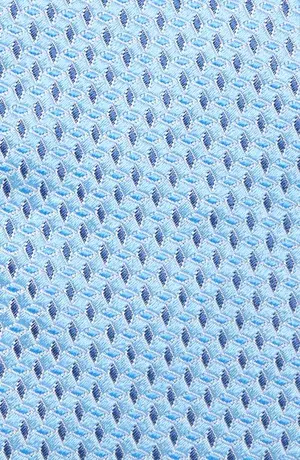 David Donahue Geo Jacquard Silk Tie - Sky