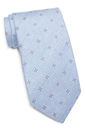 David Donahue Silk Jacquard Neck Tie - Sky