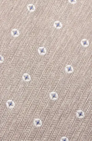 David Donahue Silk Jacquard Neck Tie - Dune