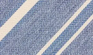 David Donahue Stripe Herringbone Silk Neck Tie - Denim