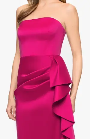 Betsy & Adam Stretch Mikado Column Gown