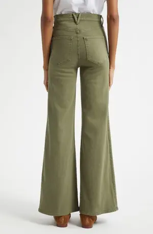 Veronica Beard Joplin Wide Leg Flare Jeans - Army
