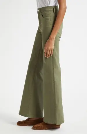 Veronica Beard Joplin Wide Leg Flare Jeans - Army