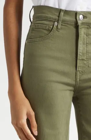 Veronica Beard Joplin Wide Leg Flare Jeans - Army