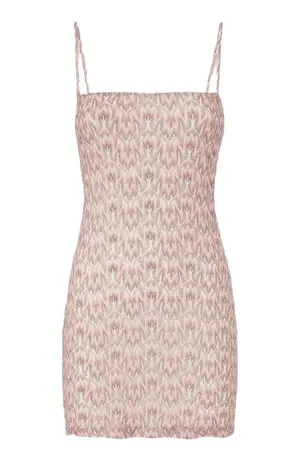 Missoni Mini Cover-up Dress In Lamé Viscose With Foliage Motif - Multicoloured