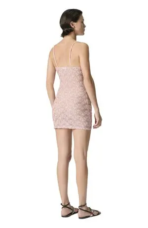 Missoni Mini Cover-up Dress In Lamé Viscose With Foliage Motif - Multicoloured