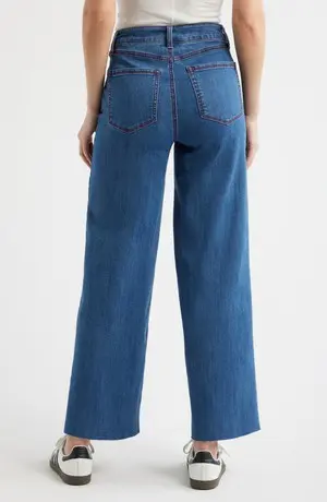 1822 Denim Seamed Wide Leg Jeans
