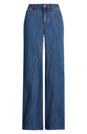1822 Denim Seamed Wide Leg Jeans