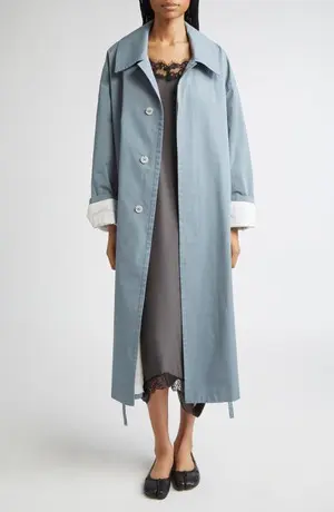 MAISON MARGIELA Convertible Lace Trim Satin Midi Dress