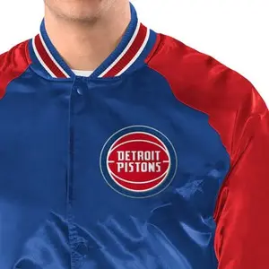 STARTER Detroit Pistons Inductee Raglan Varsity Jacket