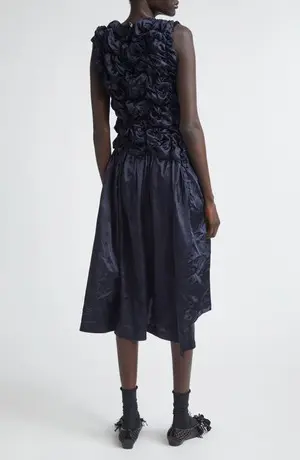 Comme Des Garçons Gathered Ruffle Satin Dress