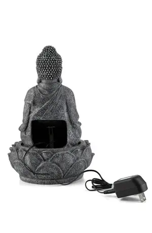 GLITZHOME Zen-style Polyresin Table Fountain With Pump And Led Light