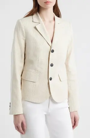 FRAME Striped Blazer - Ecru Multi