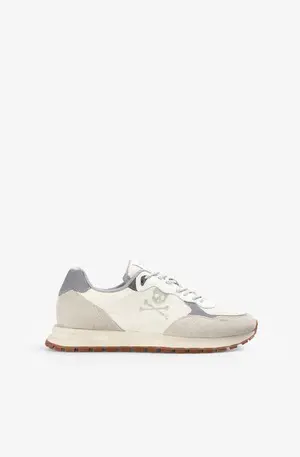 SCALPERS Suede Skull Contrast Sneakers - Cream