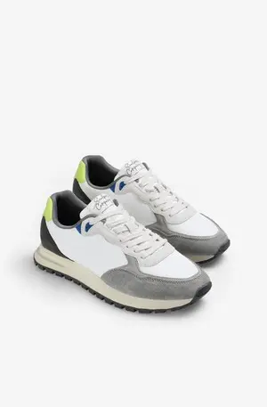 SCALPERS Suede Skull Contrast Sneakers - Whitelime