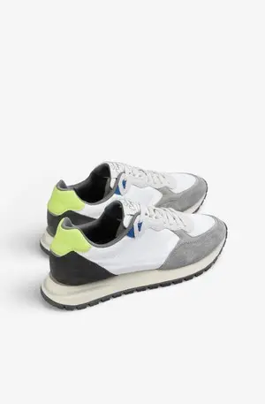 SCALPERS Suede Skull Contrast Sneakers - Whitelime