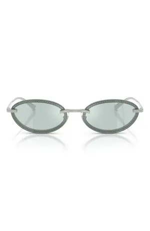 JIMMY CHOO Zina 59mm Oval Sunglasses Silver/azure Flash Silver