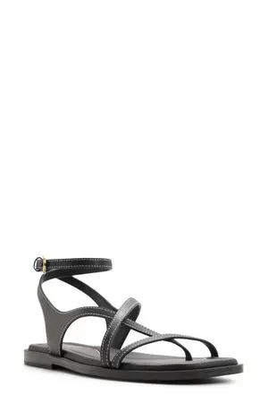 Ankle Strap Black Sandals For Women
