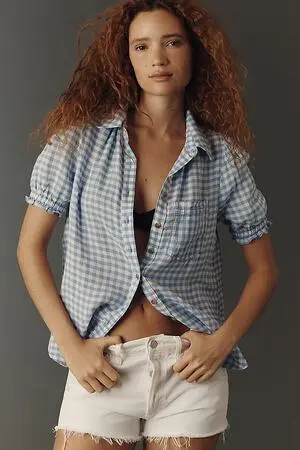 Women's Puff Sleeve Linen Tops