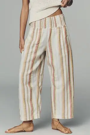 PILCRO Reese Smocked Barrel Pants - Multi Stripe