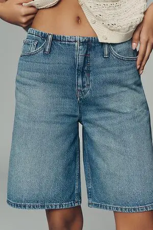 PILCRO Classic Denim Bermuda Shorts - Medium Denim