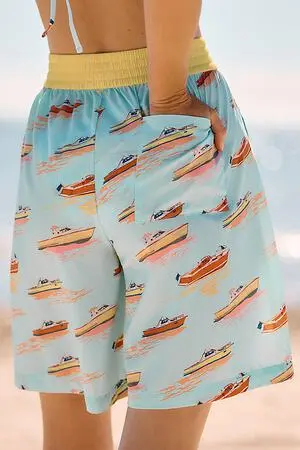 CELANDINE Printed Long Board Shorts