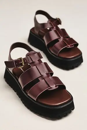 Anthropologie Platform Fisherman Sandals - Brown