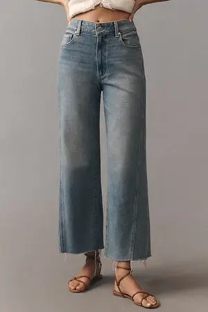 Paige Anessa Panel High-rise Crop Wide-leg Jeans - Explorer