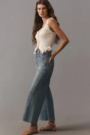 Paige Anessa Panel High-rise Crop Wide-leg Jeans - Explorer
