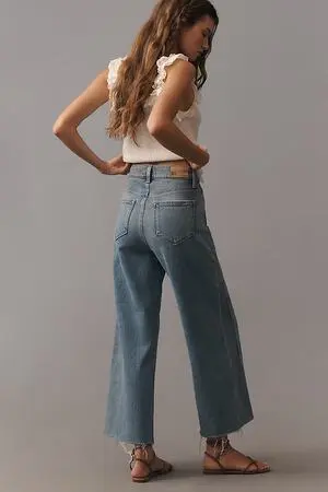 Paige Anessa Panel High-rise Crop Wide-leg Jeans - Explorer