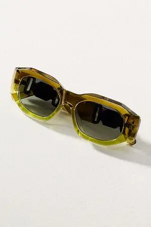 I-SEA Ombre Deco Rectangle Sunglasses - Moss