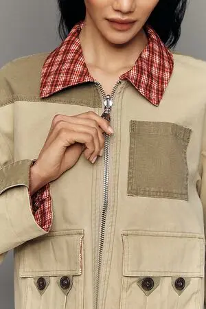 DAMSON MADDER Marcelle Organic Cotton Barn Jacket - Tan