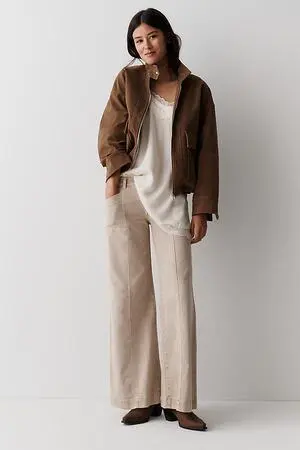 Apparis Kate Sans Suede Bomber Jacket - Brown