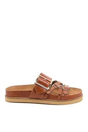 KELSI DAGGER BROOKLYN Stella Buckle Slide Sandals - Tan