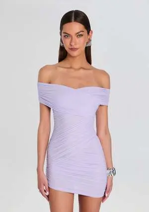 SEROYA Mesh Mini Dress - Lilac Bloom