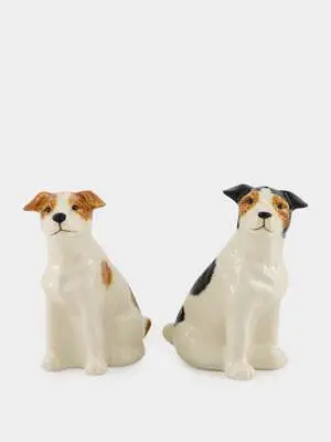 QUAIL CERAMICS Jack Russell Salt And Pepper Set - White