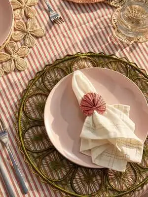 Coro Cora Shell Napkin Ring - Pink
