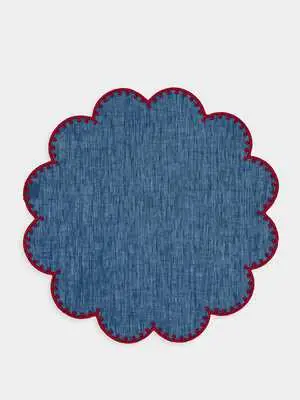 PAULA LIVING Cascais Linen Placemat - Blue