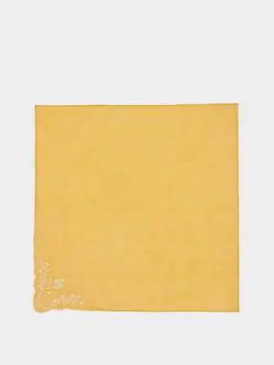 HOUSE OF CAPRICORN Hand-embroidered Cotton Napkin - Yellow