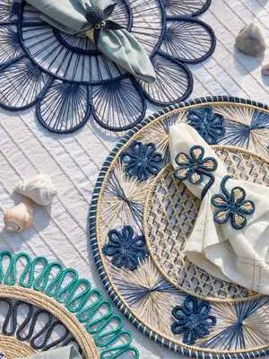 Coro Cora Flora Placemat - Blue