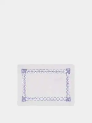 HOUSE OF CAPRICORN Hand-embroidered Linen Cocktail Napkin - Blue