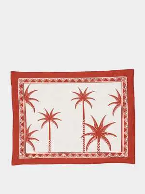 La DoubleJ Set Of 2 Palm Tree Linen Placemats