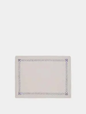 HOUSE OF CAPRICORN Hand-embroidered Linen Placemat - Grey